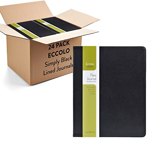 WORLD TRAVELER Eccolo Simply Black Lined Journal with 256 Premium Pages ...