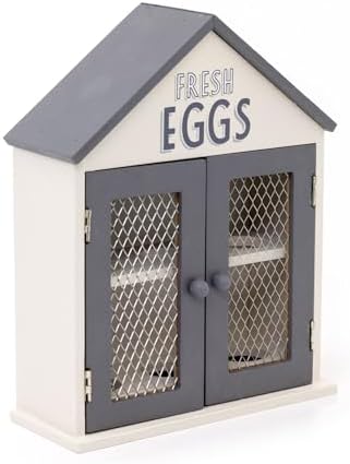 Carousel Home and Gifts Shabby Chic Cream Wooden House Egg Rack Holder ...