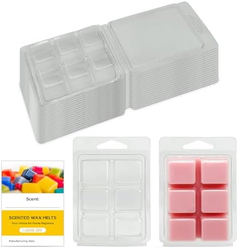 Amazon.com: YYCH Wax Melt Molds - 100 Pack Clear Plastic Clamshells for ...