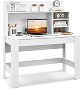 Amazon.com: SILKYDRY Black Computer Desk with Drawers, 48’’ x 20’’ x 29 ...