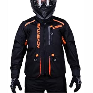 DSG ADV Riding Jacket (Colour - Black Orange) (Size-X-Large) : Amazon ...