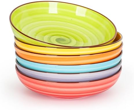 Amazon.com | KitchenTour Pasta Bowls, 30 oz Large Ceramic Salad Bowls ...