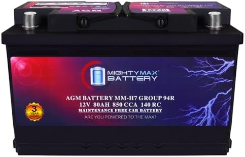 Amazon.com: Mighty Max Battery MM-H7 Group 94R 12V 80AH 140RC 850 CCA ...