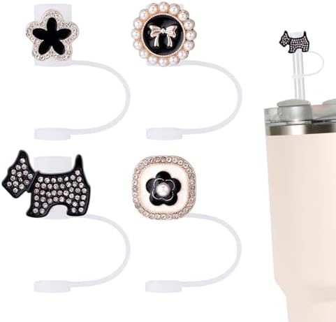 3 Pcs Black Bow Straw Covers Cap Toppers Compatible with Stanley 30&40 ...