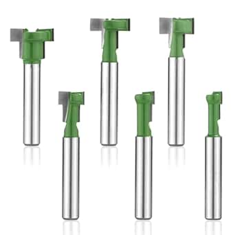 6pcs Keyhole Router Bits Set, 1/4in Shank T Slot Cutter Set Router Bits ...