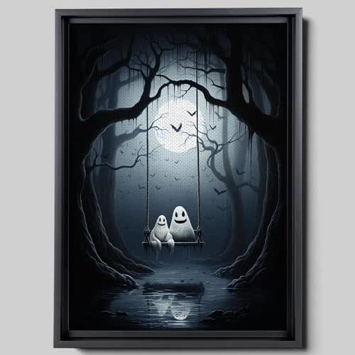 Amazon.com: Ghost On The Swing Poster, Sheeted Ghost Art Prints, Cute ...
