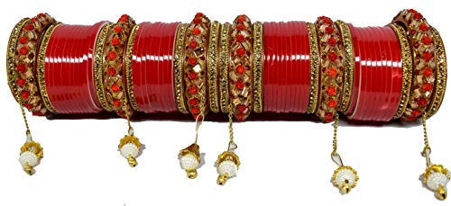 Buy BACHATWALA Glass Chuda Set for Women (Red) at Amazon.in