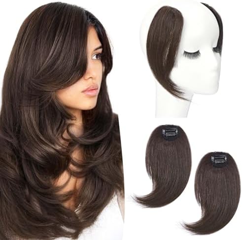 Amazon.com : Side Bangs Hair Clip,SEGO 100% Real Human Hair Clip on ...