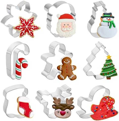 Kaishane Cookie Cutters Christmas Shapes Set of 12 - Gingerbread Man ...