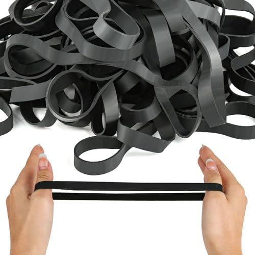 30 PCS Large Elastic Bands Heavy Duty, 10mm Wide Black Rubber Bands ...