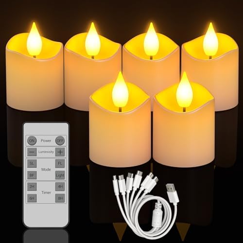 Amazon.com: 6 Pack Battery Operated Flameless Drip Candles with Timer(5 ...