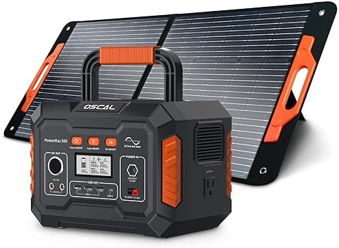 Amazon.com : Portable Solar Generator, 300W Portable Power Station with ...