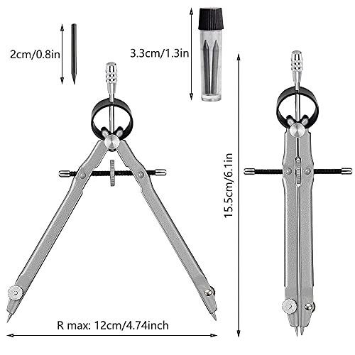 FYSL 2 Pcs Premium Professional Compass Geometry Compass Precision ...