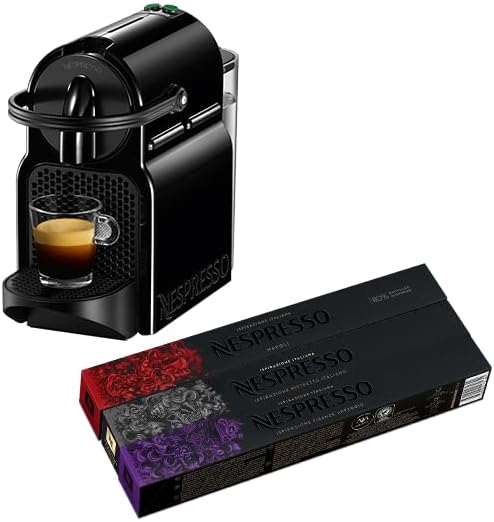 Nespresso D40 Inissia Coffee Machine, Black + 30 Free Gift Coffee ...