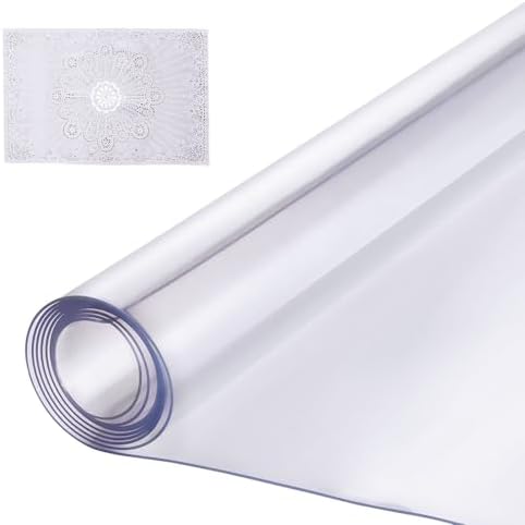 Amazon.com: VEVOR Plastic Table Cover, 30 x 60 Inch 1.5 mm Thick Clear ...
