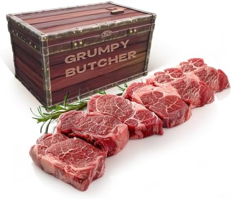 Amazon.com : Grumpy Butcher Variety Steak House Meat Box - 4 Sirloin ...