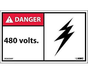 Amazon.com: Danger 480 Volts Label - 5 Pack : Industrial & Scientific