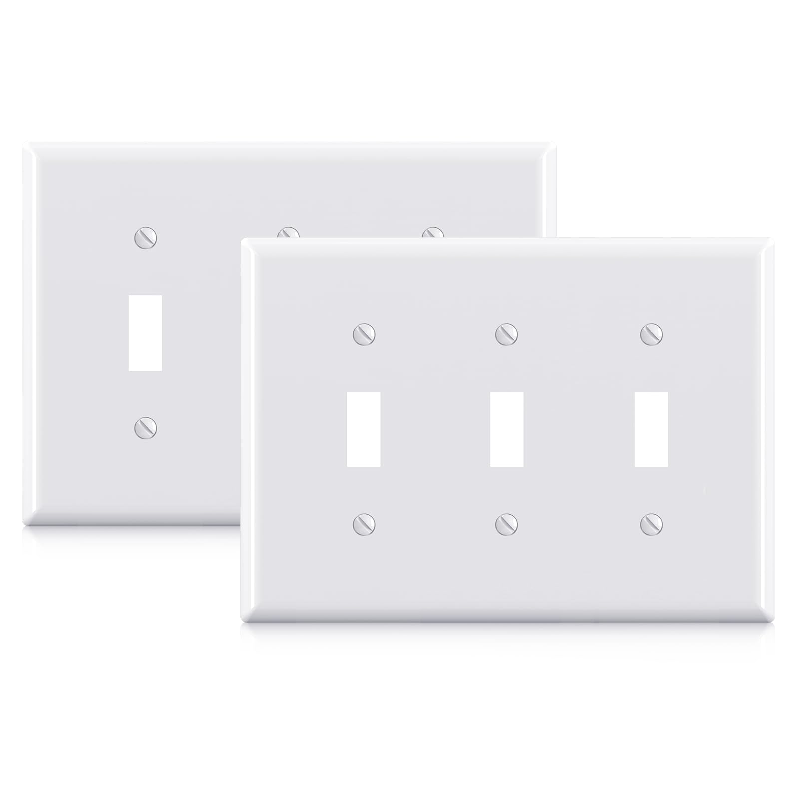 ELEGRP 3-Gang Toggle Switch Wall Plates, Mid-Size 4.88" H x 6.75" L ...