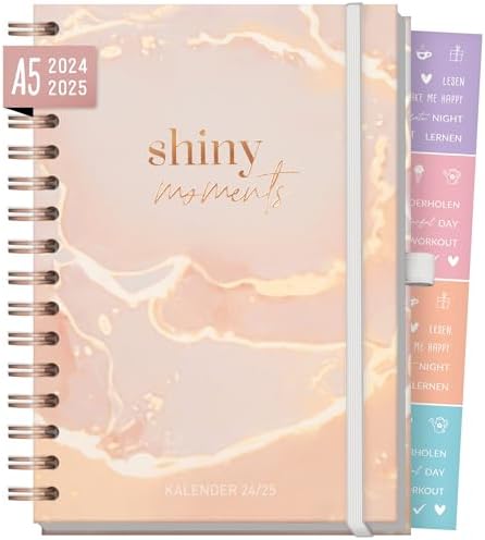 Häfft-Timer Fancy Deluxe 2024/2025 A5 "Shiny Moments" Schülerkalender ...