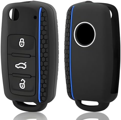 Misuyue Silicone Car Key Fob Covers Compatible with VW Polo Golf 4/5/6 ...