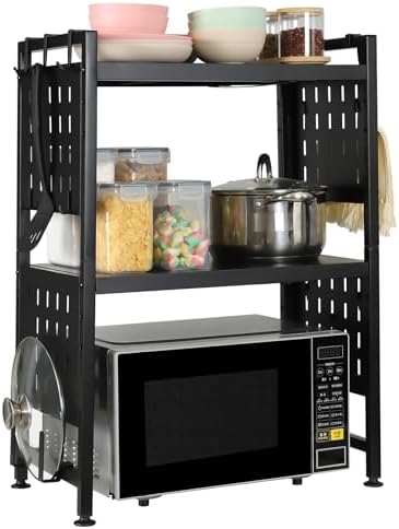Amazon.com - loyalKBS Extendable Microwave Oven Rack 2 Tier Adjustable ...