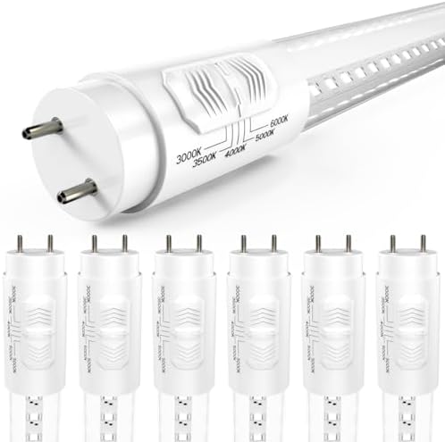 JESLED T8 LED 4FT Tube Lights, Type A+B, 24W, 3200LM, 6 Colors 3000K ...