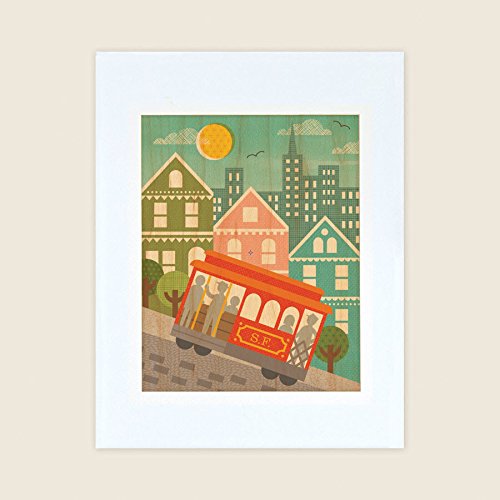 Petit Collage San Francisco Trolley, Large Unframed, 11"x 14" : Amazon ...