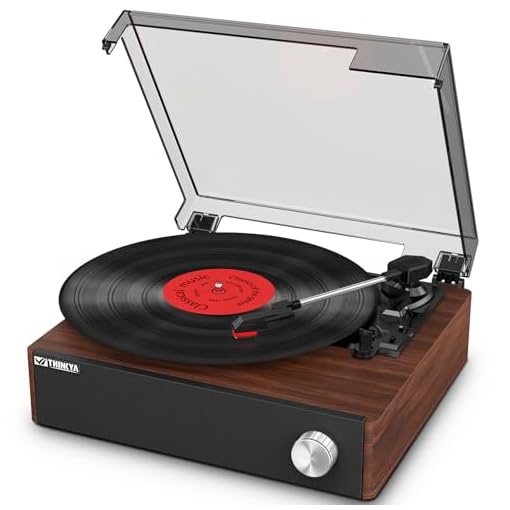 Bluetooth Vinyl Record Player with Speakers, Hi-Fi Belt-Drive Turntable ...