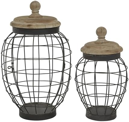 Amazon.com: Deco 79 Metal Geometric Decorative Decorative Jars ...