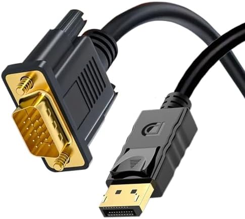 DisplayPort to VGA Cable, 6ft / 1.8M DP to VGA Male to Male Cable 1080p ...