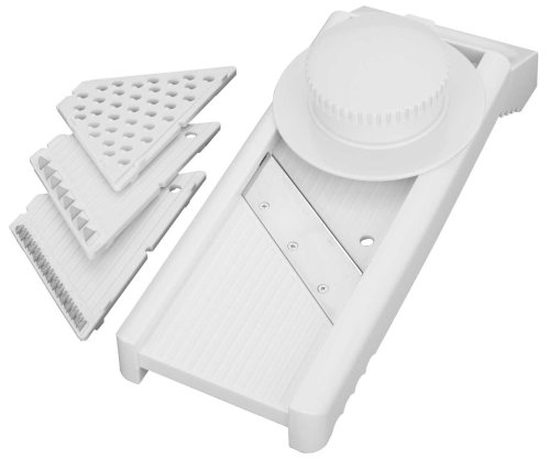 MIU France Plastic Mandoline Slicer with 4 Attachments, White : Amazon ...