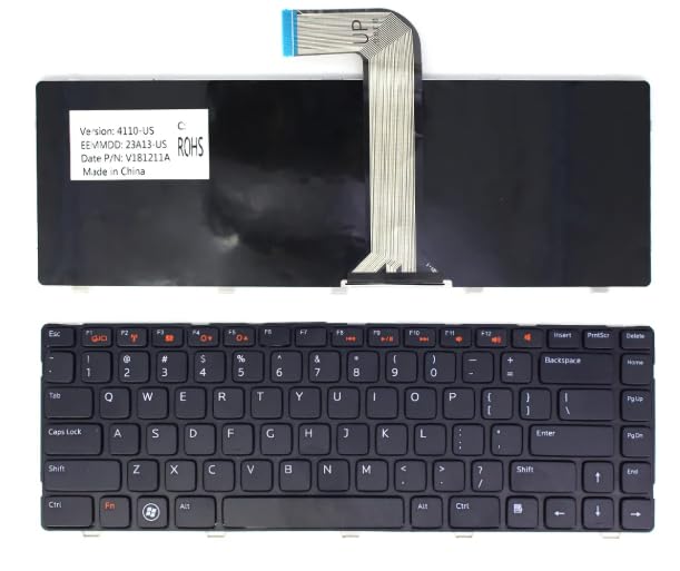 ASICTRON Replacement Keyboard for DELL Inspiron 14R N4110 M4110 N4050 ...