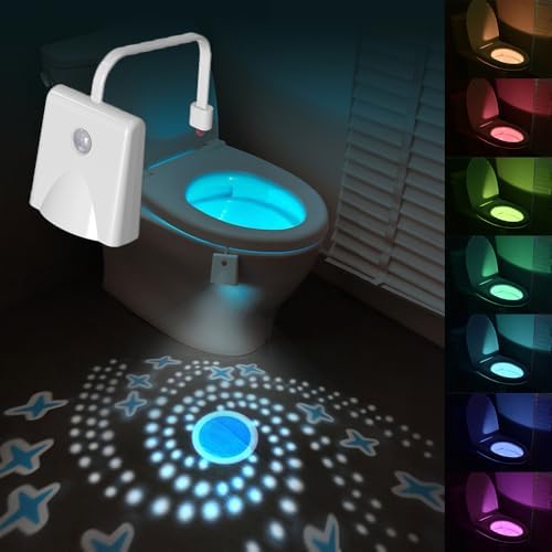 LAVAED Toilet Nights Lights 16 Color Changing,Motion Sensor Activated ...