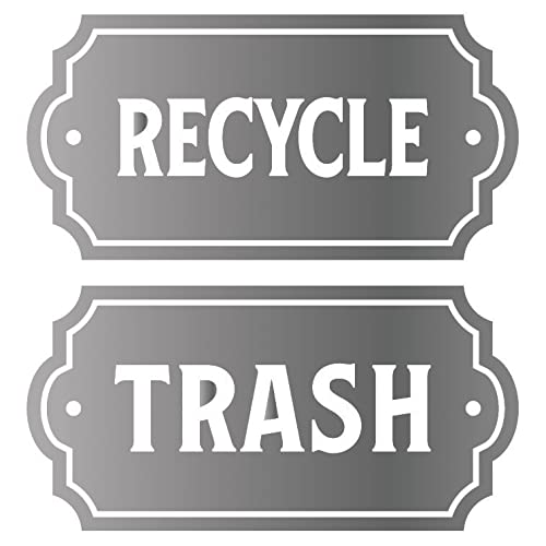 Amazon.com: Recycle and Trash Elegant Decal to Organize Trash cans or ...