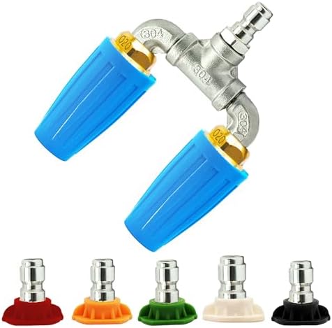 Amazon.com: Double Turbo Nozzle Pressure Washer with 5pcs Nozzles, 4000 ...