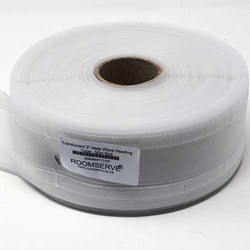 Roomserve Translucent Wave-Effect 3″ deep Curtain Heading Tape for Wave ...