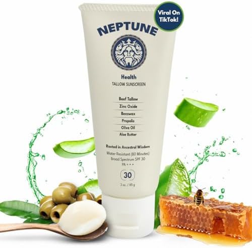 Amazon.com: Neptune Non-Toxic Sunscreen - Grass Fed Beef Tallow, Zinc ...