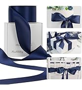 Amazon.com: HUIHUANG Blue and Gold Plaid Christmas Ribbon 2.5 inch Blue ...
