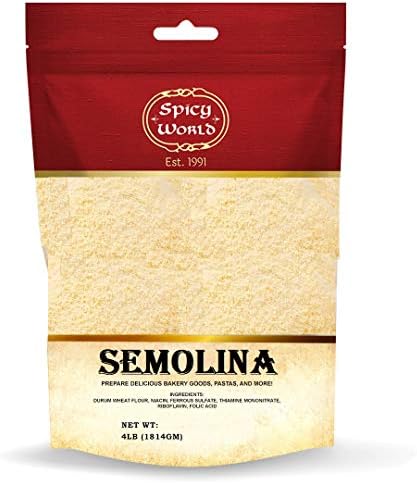 Amazon.com : Semolina Flour 8 LB - Premium USA Grown Semolina Flour for ...
