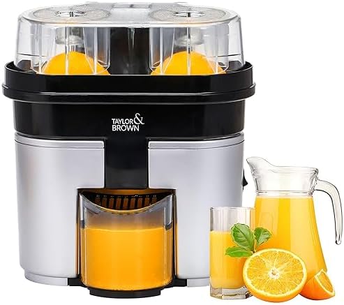 Taylor & Brown Electric Twin Citrus Juice Maker, with Anti-Drip Valve ...