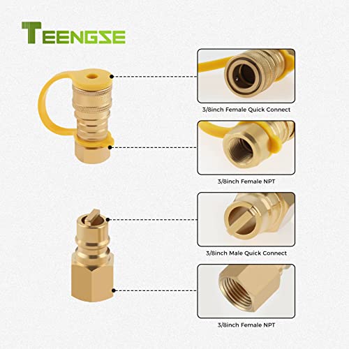Snapklik.com : 3/8inch Natural Gas Quick Connect Fittings, Propane Gas ...
