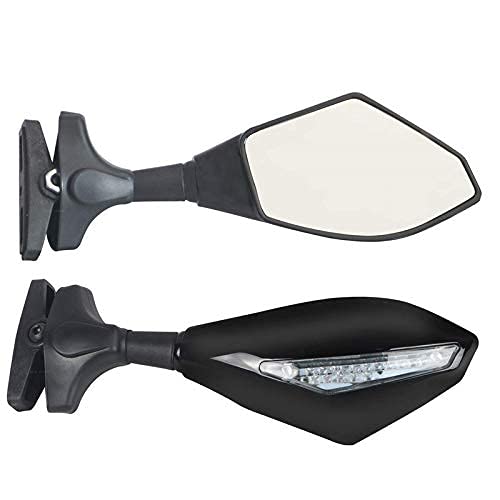 Rider Tech Universal Motorcycle Rearview Side Mirrors with LED Turn ...