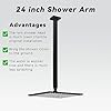 Drettyer Shower Arm with Flange 24 Inches Ceiling Mount Square Straight ...