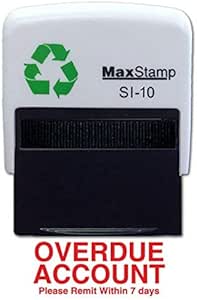 Overdue Account Stamp – Self Inking Red Ink Stamper – 24 x 7mm : Amazon ...
