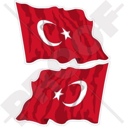 Amazon.com: TURKEY Turkish Waving Flag TURKIYE, Turk 3" (75mm) Vinyl ...