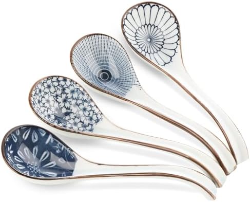 Amazon.com: WHJY Asian Soup Spoon, Ceramic Ramen Spoon, Ramen Soup ...