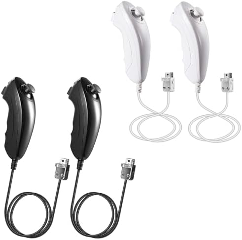 Amazon.com: KIWITATA 4 Pack Wii Nunchuck Controllers, Nunchuk Jostick ...