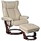 Amazon.com: Benchmaster Newport Taupe Swivel Faux Leather Recliner ...
