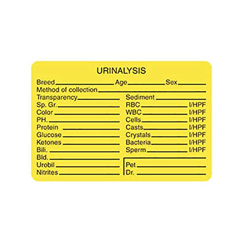 Tabbies Veterinary Laboratory Labels, Fluorescent Yellow, Urinalysis ...