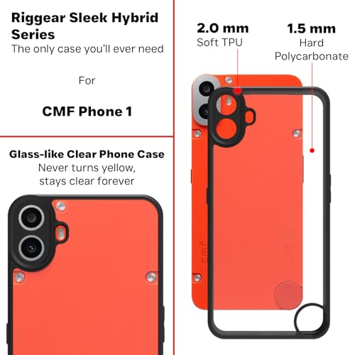 RIGGEAR Shockproof Sleek Hybrid Armor Back Cover Case Compatible with ...